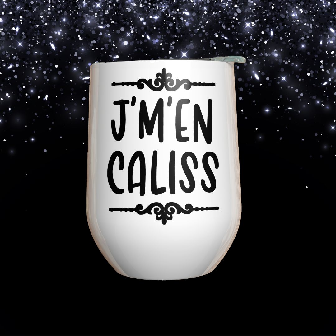 Verre à vin - J'm'en caliss